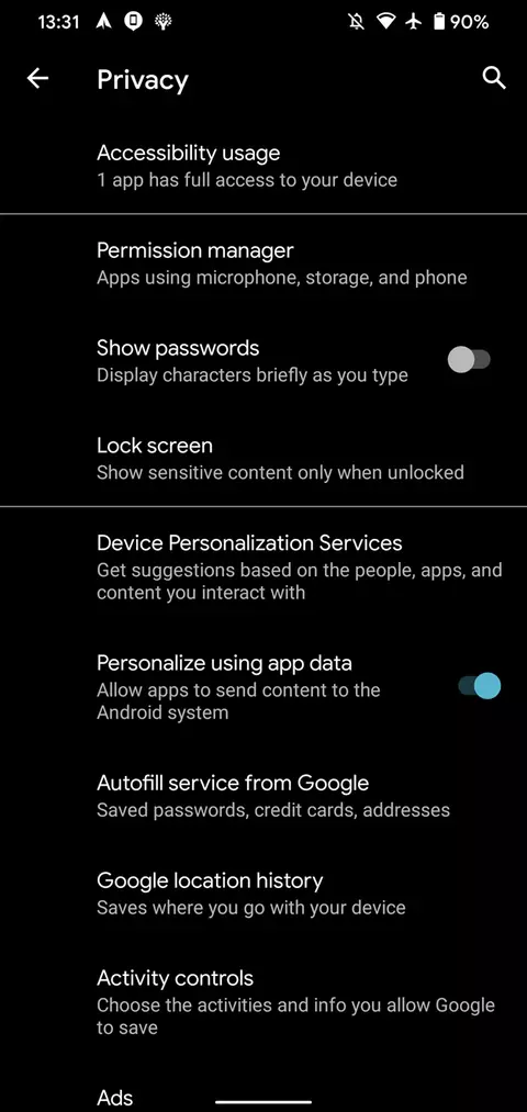 9 การตั้งค่า Android ในตัวเพื่อเพิ่มความปลอดภัยของอุปกรณ์ของคุณ 1498_8