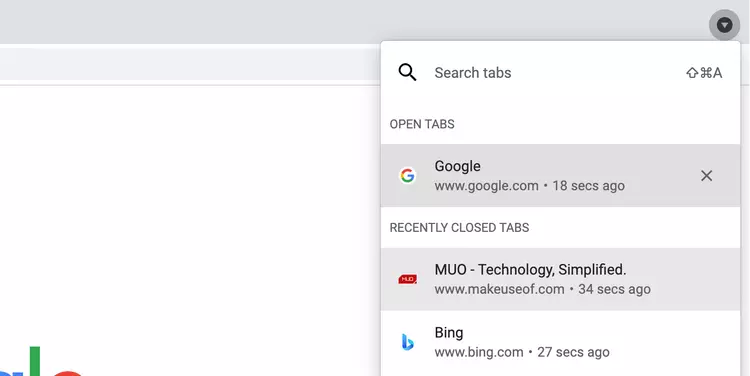 Google Chromen avulla voit pian etsiä ja palauttaa suljetut välilehdet 15211_2