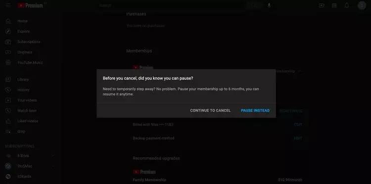 Como cancelar o YouTube Premium 15495_5