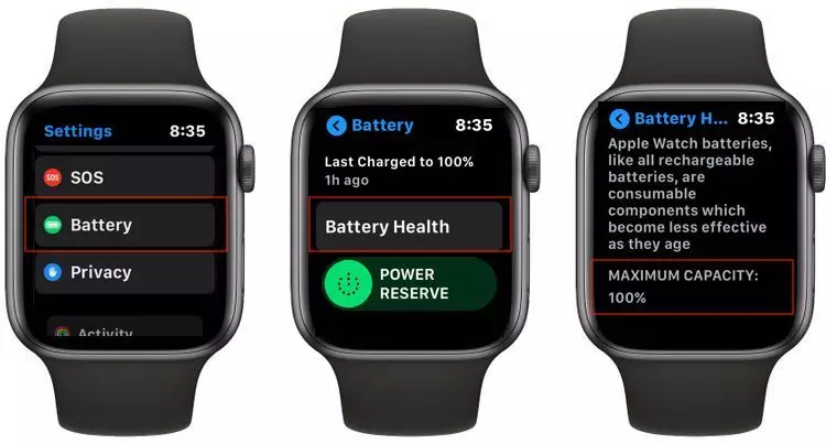 Kako preveriti porabo baterije na vaši Apple Watch 15509_3