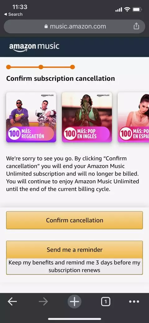 Wéi annuléiert Amazon Music Unlimited 15515_4