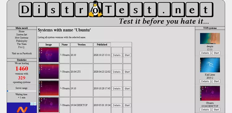 如何在不安裝 DistroTest 的情況下測試任何 Linux 發行版 15837_3