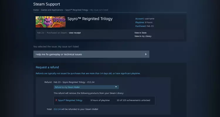 Een game terugbetalen op Steam en je geld terugkrijgen 16174_3