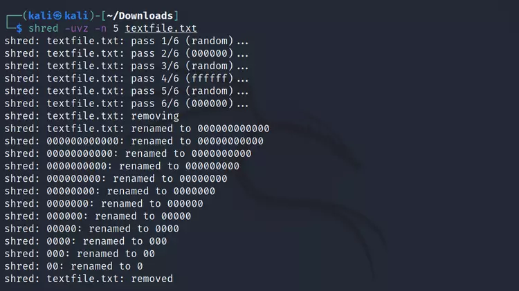 Como excluir arquivos com segurança no Linux usando fragmento 16200_4