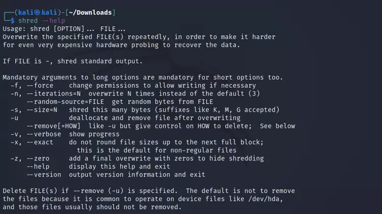 파쇄기를 사용하여 Linux에서 파일을 안전하게 삭제하는 방법 16200_8