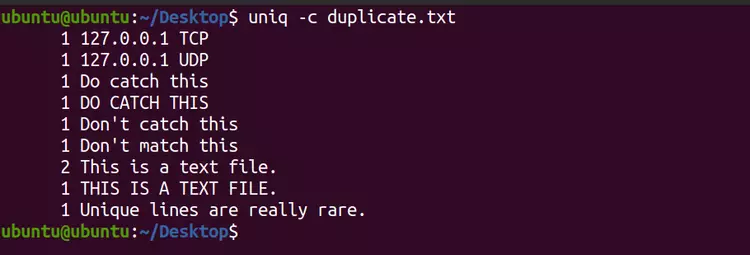 Kako pronaći duplicirane podatke u tekstualnoj datoteci za Linux sa uniq 16207_3