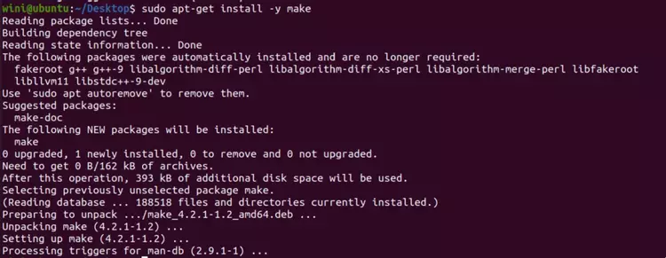 Hogyan javítsuk ki a „make: parancs nem található” hibát az Ubuntuban 16260_3