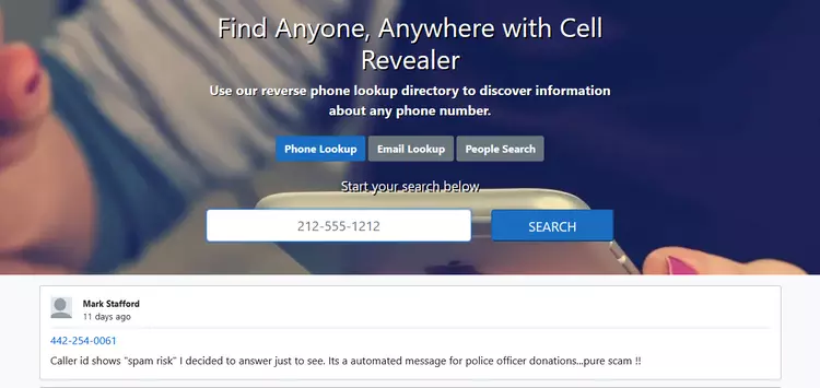10 אתרי בדיקת טלפון הפוך בחינם כדי לברר מי התקשר אליך 16689_5