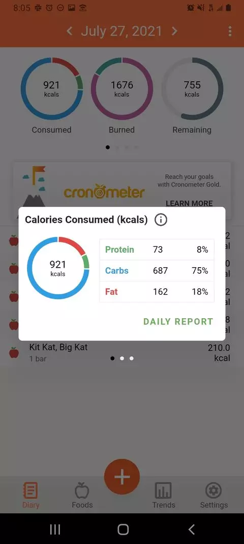 5 cose che l'app Cronometer ti insegnerà su come mangiare in modo più sano 16818_3