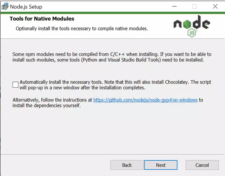 Hvordan installere Node.js og npm på Windows 16858_9