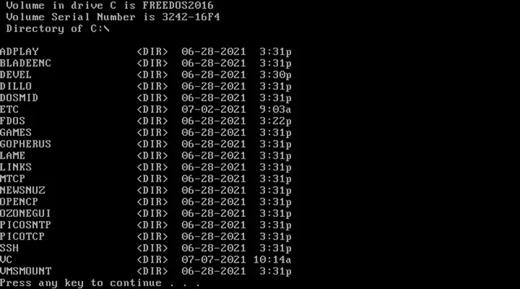 ഒരു ഓപ്പൺ സോഴ്സ് MS-DOS ഇംപ്ലിമെന്റേഷനായ FreeDOS ഉപയോഗിച്ച് സുവർണ്ണ ദിനങ്ങൾ പുനരുജ്ജീവിപ്പിക്കുക 16996_4