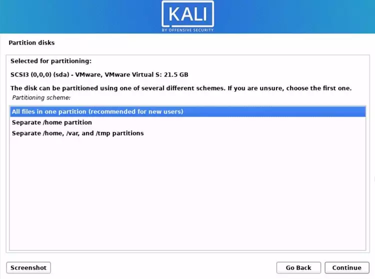 Hoe om Kali Linux in VMware Workstation te installeer 17038_13