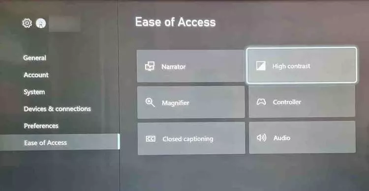 Giunsa Pag-enable ang High Contrast Mode sa Xbox Series X 1706_3