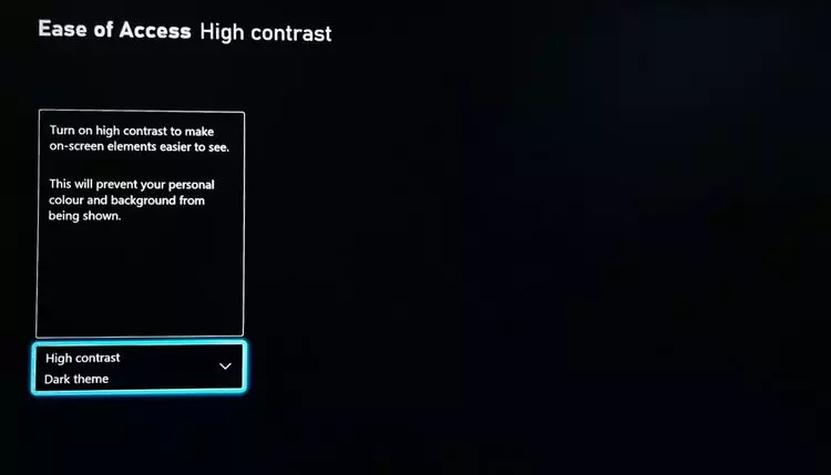 Giunsa Pag-enable ang High Contrast Mode sa Xbox Series X 1706_4