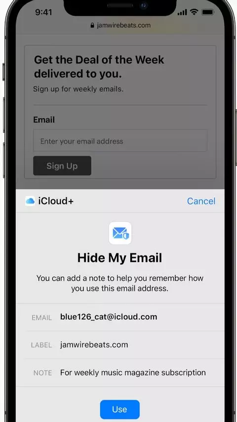 Atšķirība starp mana e-pasta slēpšanu pakalpojumā iCloud+ un pierakstīšanos, izmantojot Apple 17655_6