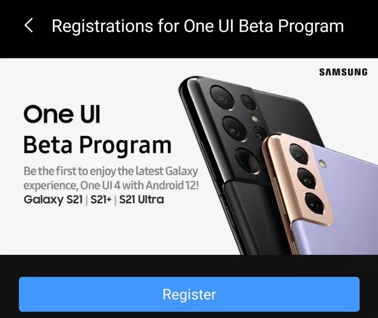 Како да ги инсталирате One UI 4 и Android 12 Beta на вашиот Galaxy S21 17656_2