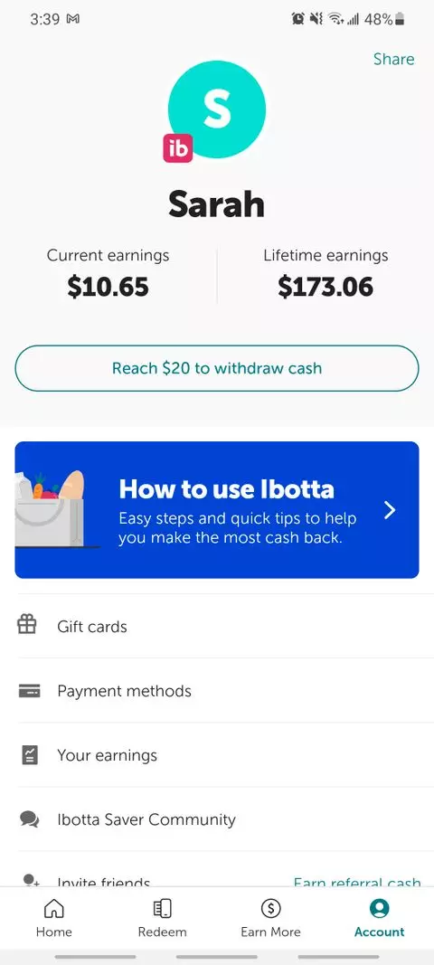 Como aforrar cartos nas túas compras coa aplicación Ibotta 17850_2