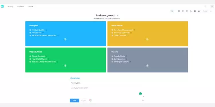 De 7 bedste SWOT-analyseapps til projektplanlægning 17940_4