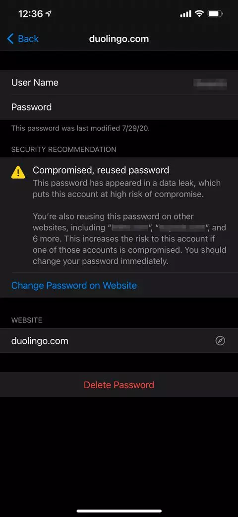 Gecompromitteerde wachtwoorden op uw iPhone bekijken en beheren 17961_6