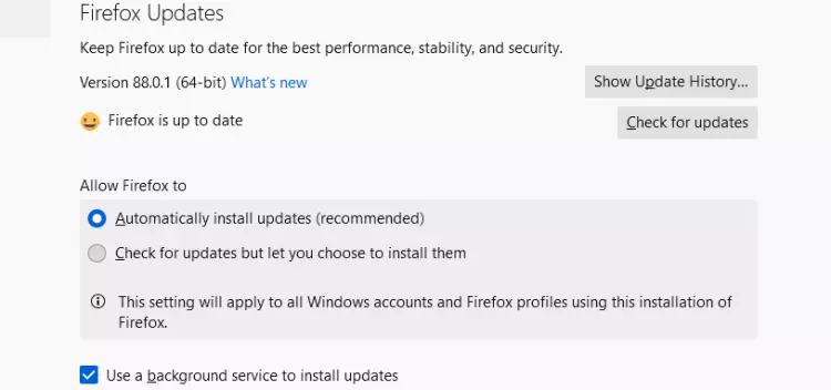 Chrome, Firefox மற்றும் Edge இன் தற்போதைய பதிப்பைப் புதுப்பிப்பது மற்றும் பார்ப்பது எப்படி 18368_8