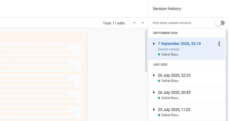 Google Docs دا نەشىر تارىخىنى قانداق ئىشلىتىش 18609_5
