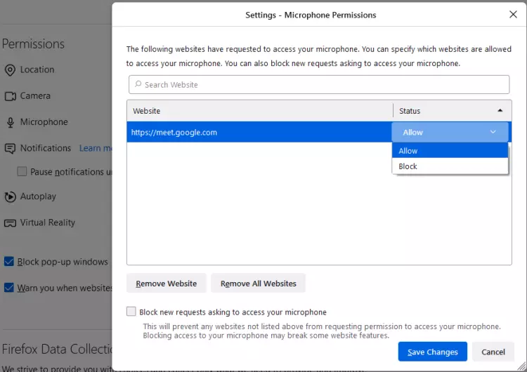 په فایرفوکس کې ستاسو د کیمرې او مایکروفون اجازې تنظیم کولو څرنګوالی 18929_5