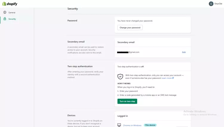 Cómo configurar la autenticación de dos pasos en Shopify 18940_3