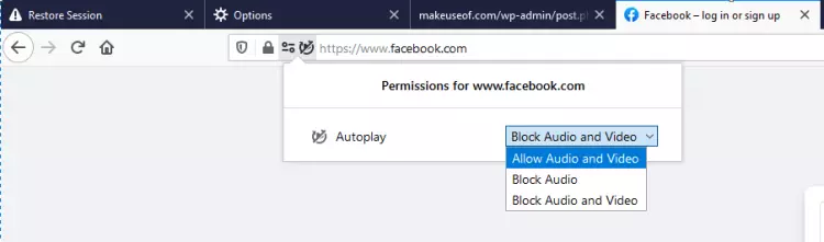 Com bloquejar o permetre la reproducció automàtica al Firefox 18960_13