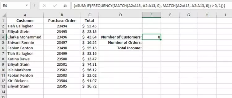 Как да преброите уникални стойности в Excel 20226_9