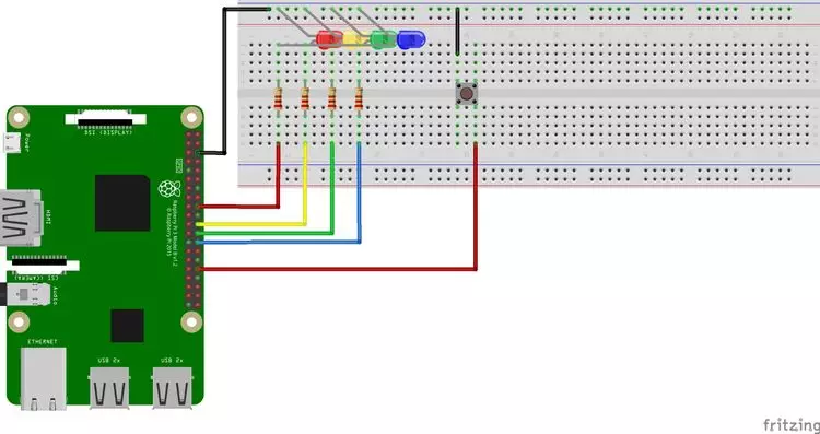 ゲームサイモンを使用したラズベリーパイブレッドボードの初心者向けガイド 20233_5