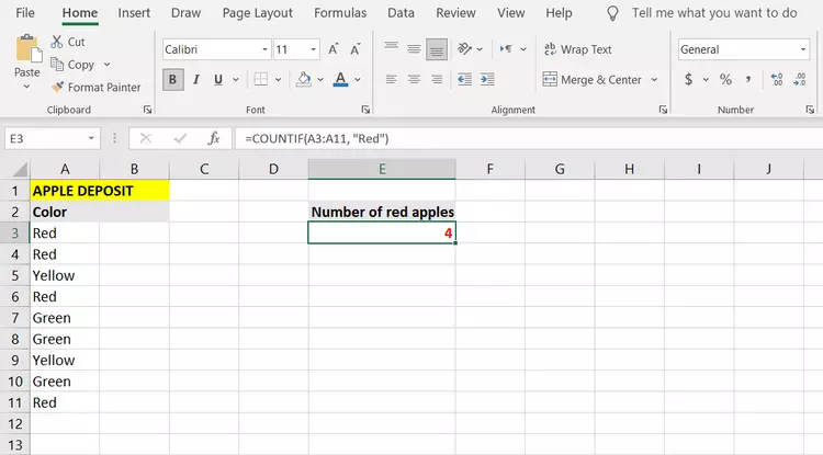 Cara Nggunakake Fungsi COUNTIF lan COUNTIFS ing Excel 20331_3