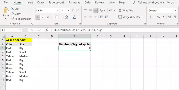 Cara Nggunakake Fungsi COUNTIF lan COUNTIFS ing Excel 20331_5