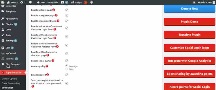 Cómo agregar inicio de sesión social a WordPress con Super Socializer 20349_19