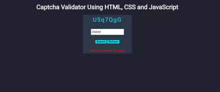 Creați un formular de validare CAPTCHA folosind HTML, CSS și JavaScript 20451_4