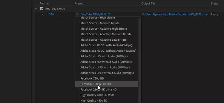 Fa'afefea ona fa'apipi'i au vitiō i ala fa'aagafesootai e fa'aaoga ai le Adobe Media Encoder 20560_2