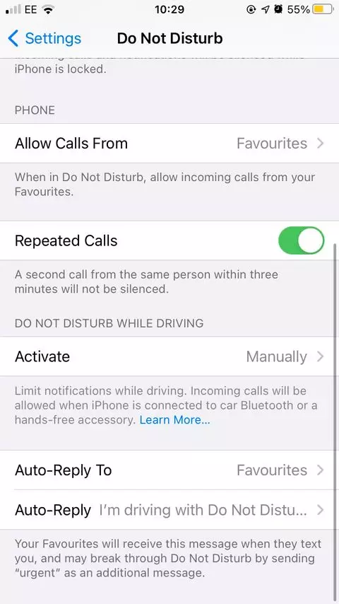 Como configurar o Non molestar mentres conduces nun iPhone 2077_3