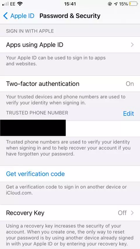 Ako nastaviť kľúč Apple Recovery Key na vašom iPhone, iPade alebo Macu 2078_3