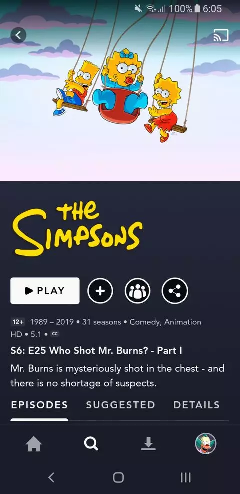 Si të shikoni Simpsons në raportin origjinal 4:3 në Disney+ 20972_3