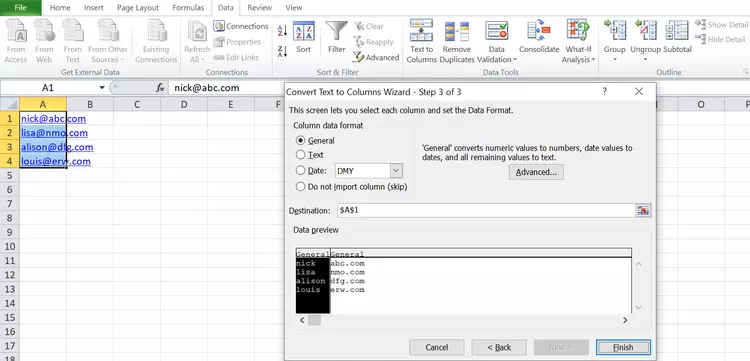 Como dividir células do Excel usando um delimitador 21192_16