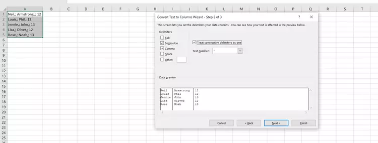 Como dividir células do Excel usando um delimitador 21192_19