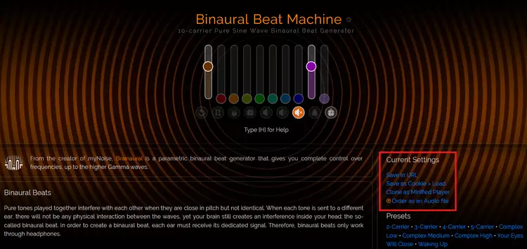 MyNoise တွင် Binaural Beats ဖန်တီးနည်း 21252_5