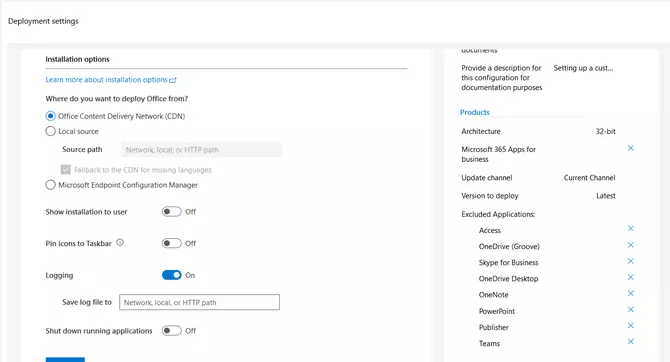 Office Deployment Tool yordamida ofis oʻrnatishingizni moslashtiring 21264_6