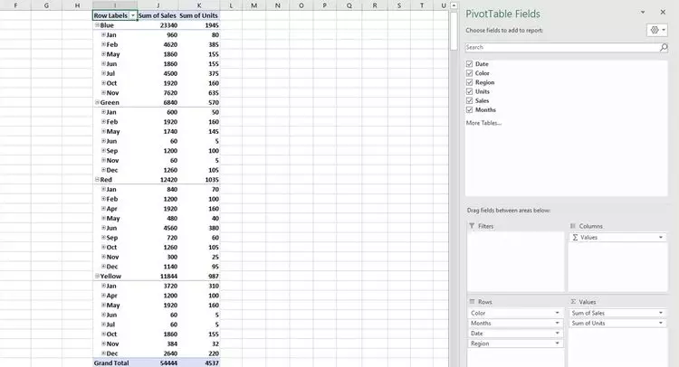 Чӣ тавр сохтани ҷадвали ҷамъбастӣ дар Excel 21366_7