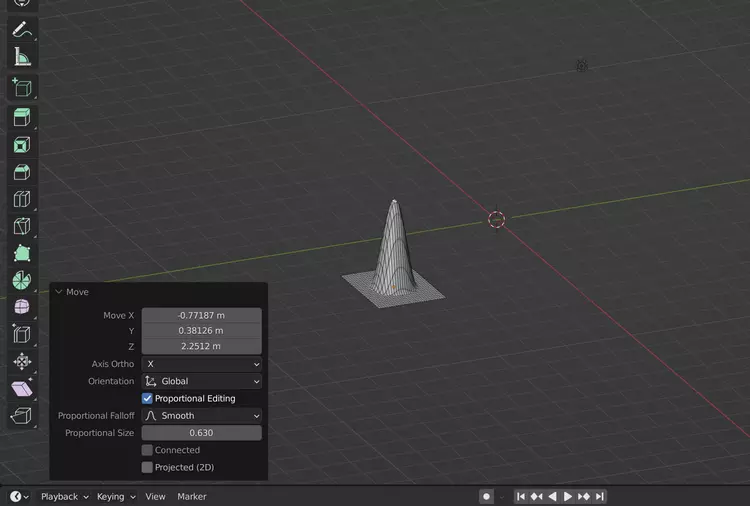 Как использовать пропорциональное редактирование в Blender: руководство для начинающих 2158_2