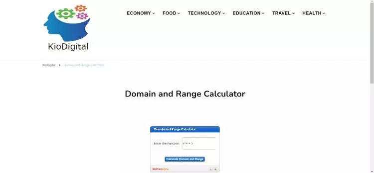 Comment trouver le domaine et la plage d'une fonction avec ces calculatrices en ligne 21848_6