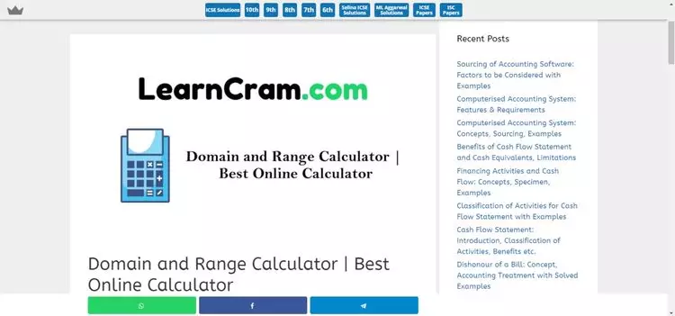 Comment trouver le domaine et la plage d'une fonction avec ces calculatrices en ligne 21848_8