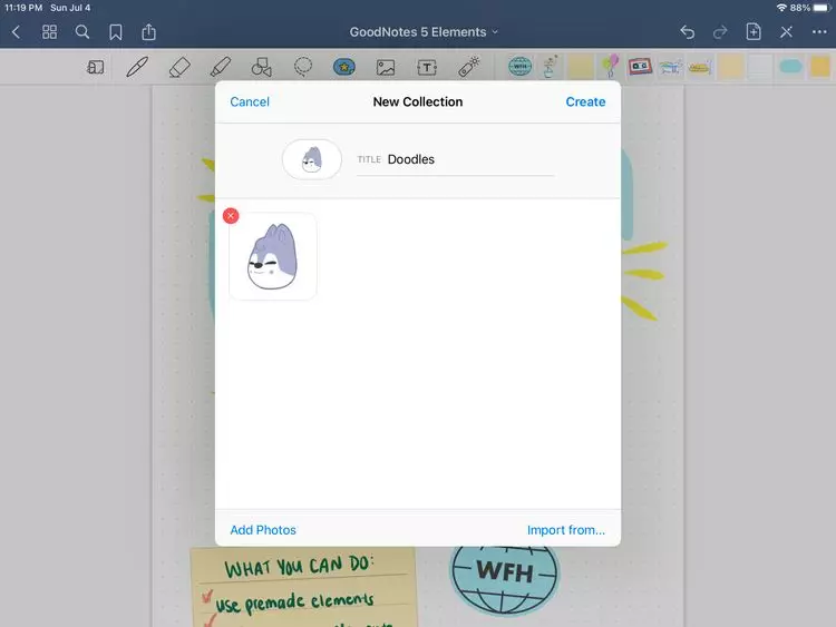 GoodNotes 5 တွင် Elements Tool ကိုအသုံးပြုနည်း 21886_3