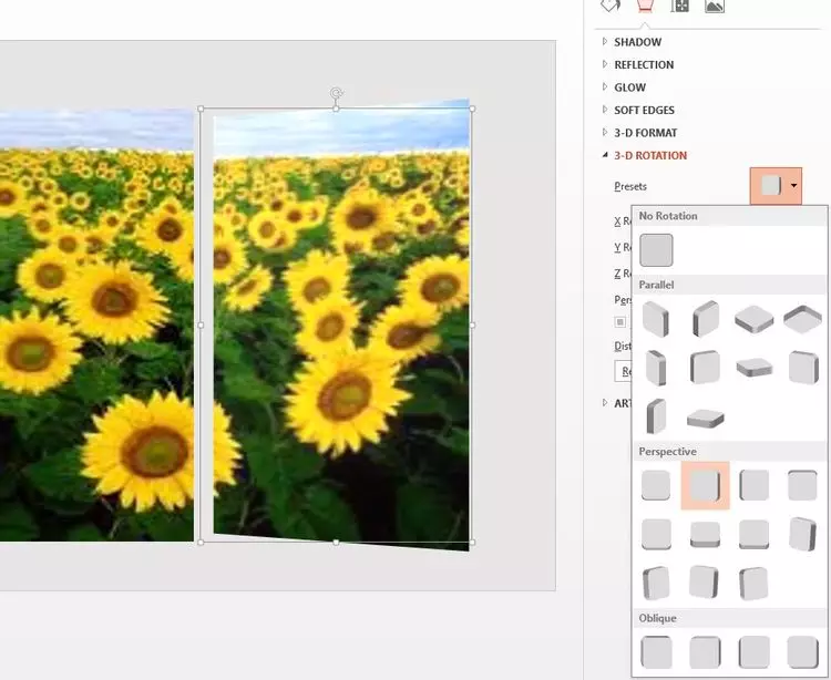 எப்படி PowerPoint இல் 3D ஸ்பிளிட் போட்டோ எஃபெக்டை உருவாக்குவது 22151_13