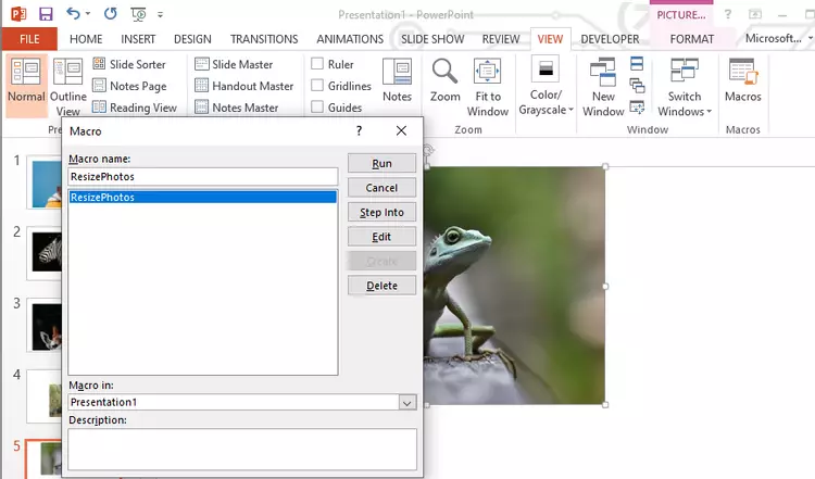 Jinsi ya kubadilisha ukubwa wa Picha katika PowerPoint Kutumia Macro 22155_11
