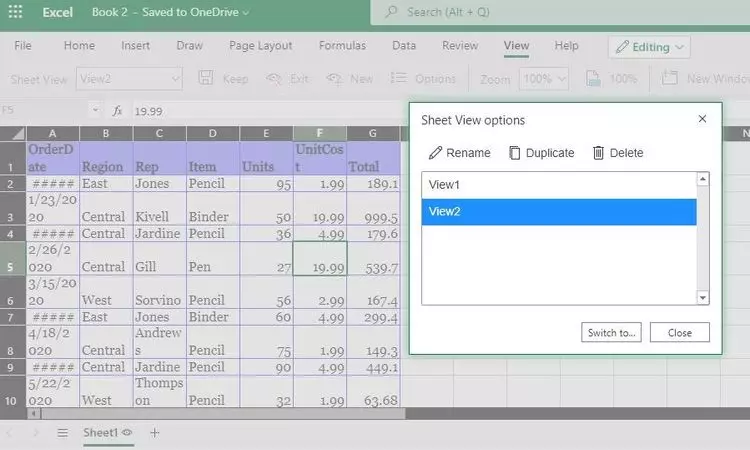 Cara Membuat Paparan Sementara dalam Excel untuk Kerjasama 22156_6
